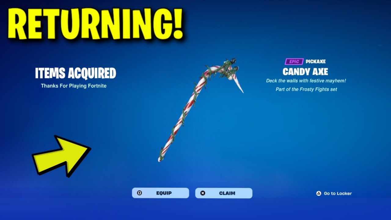 WHERE IS CANDY AXE in FORTNITE ITEM SHOP? (Candy Axe Pickaxe RETURNING ...