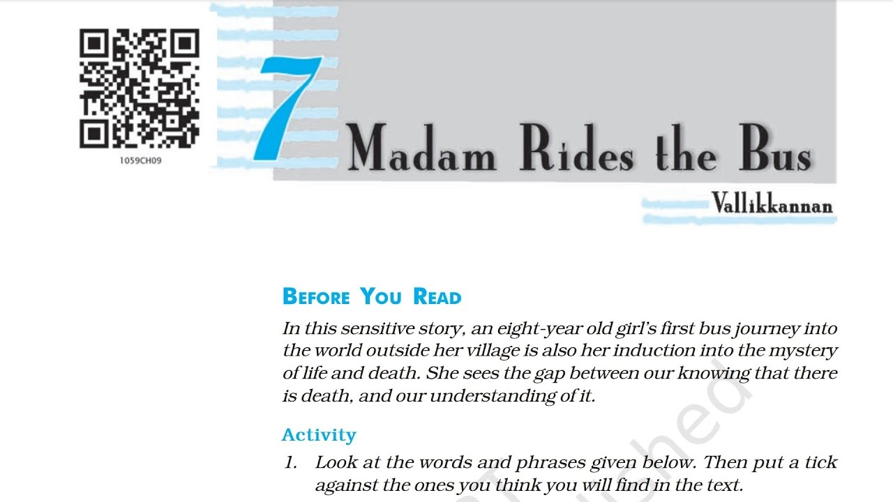 Madam Rides the Bus (Part 2) | Class 10 English First Flight - YouTube