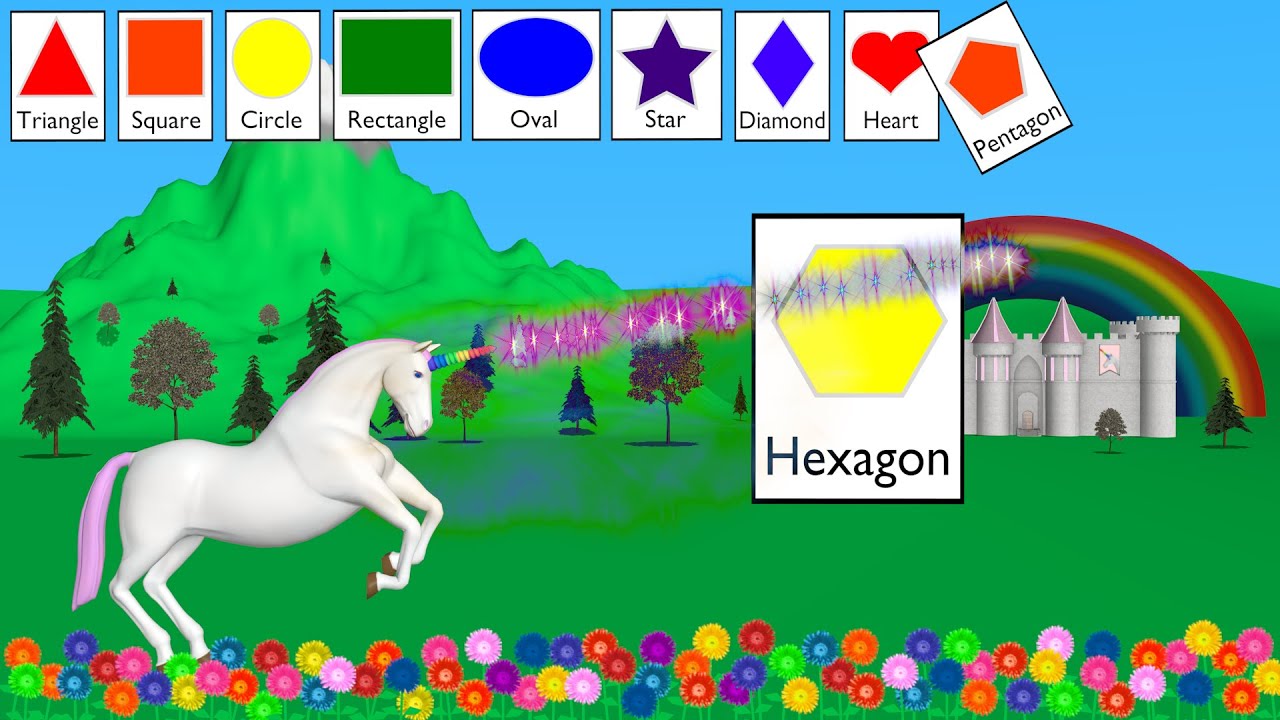 Shapes Unicorn - Learning for Kids - YouTube