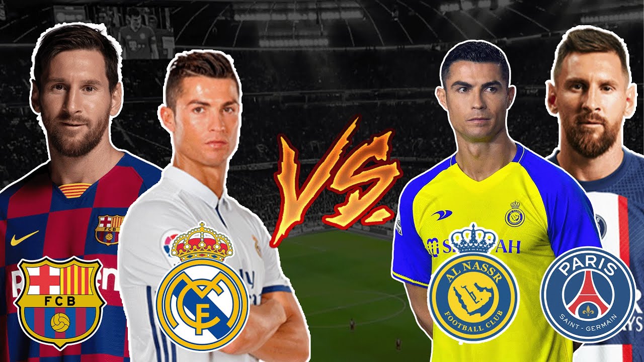 RM Ronaldo FCB Messi VS EN Ronaldo PSG Messi Comparison (2013 VS 2023 ...