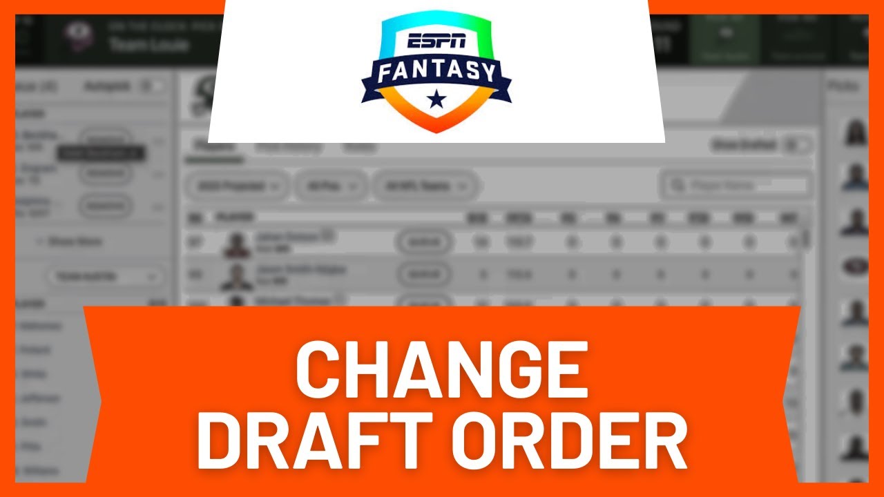 How to Change ESPN Fantasy Draft Order • Tutorial - YouTube