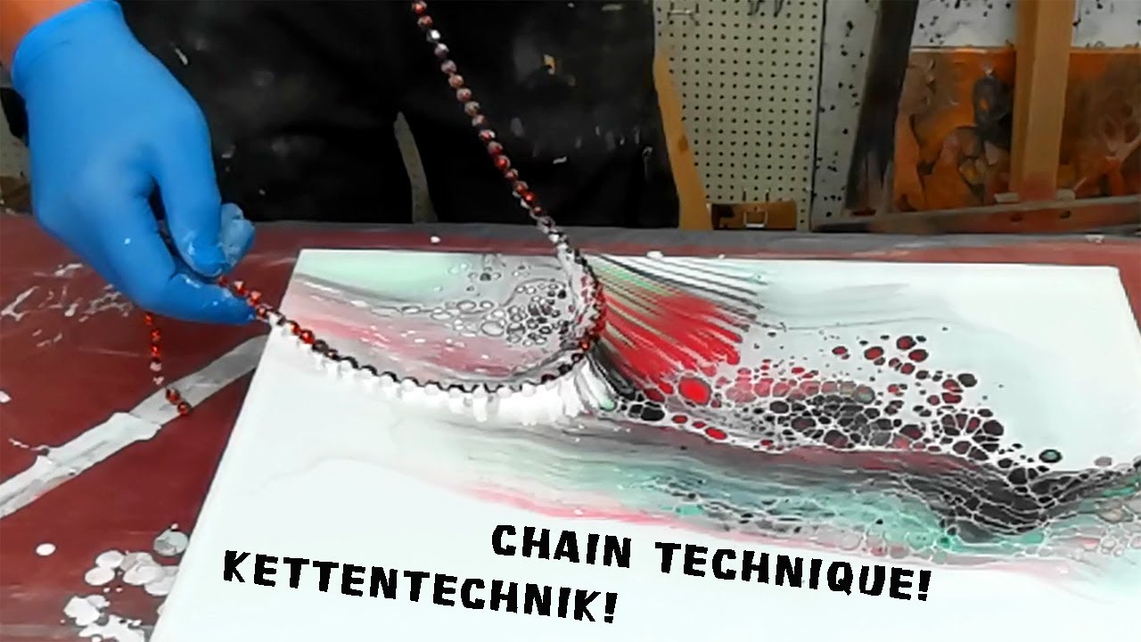 Erst swipen dann Kettentechnik / Acrylic Pouring Inspiration! - YouTube