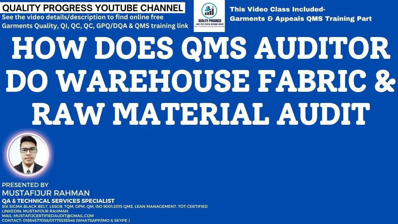 QMS Audit on Wearhouse Fabric & Raw Materials - YouTube
