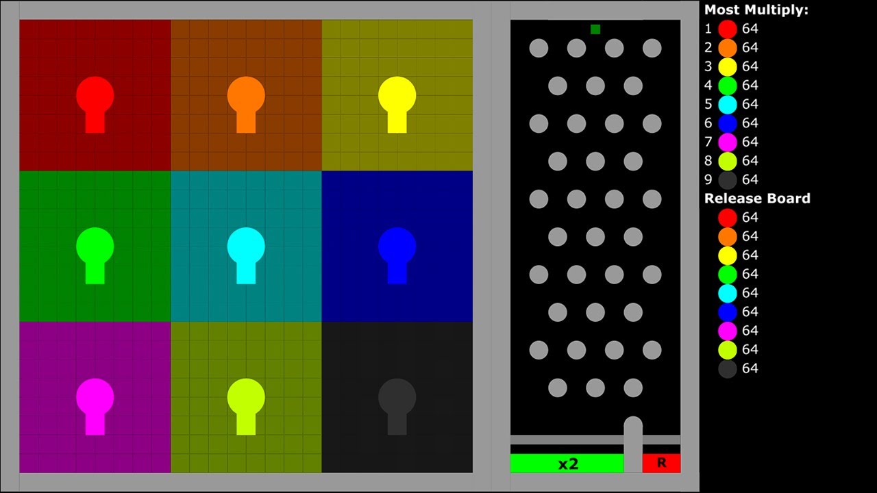 Multiply or Release (9 color) - Marble Battle in Algodoo - YouTube