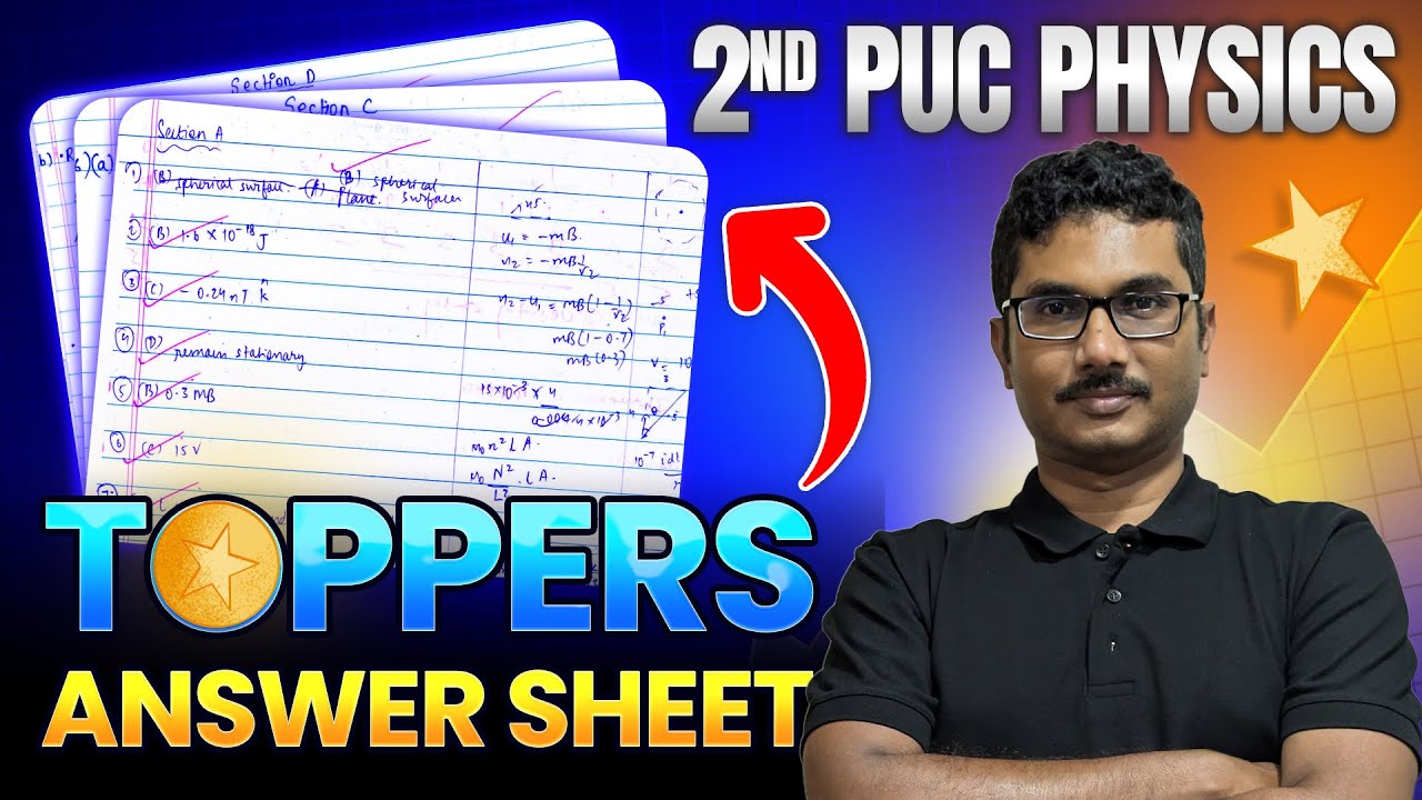2nd PUC Physics Toppers Answer Sheet 2024 - Deeksha Karnataka 👨‍🎓📝 ...