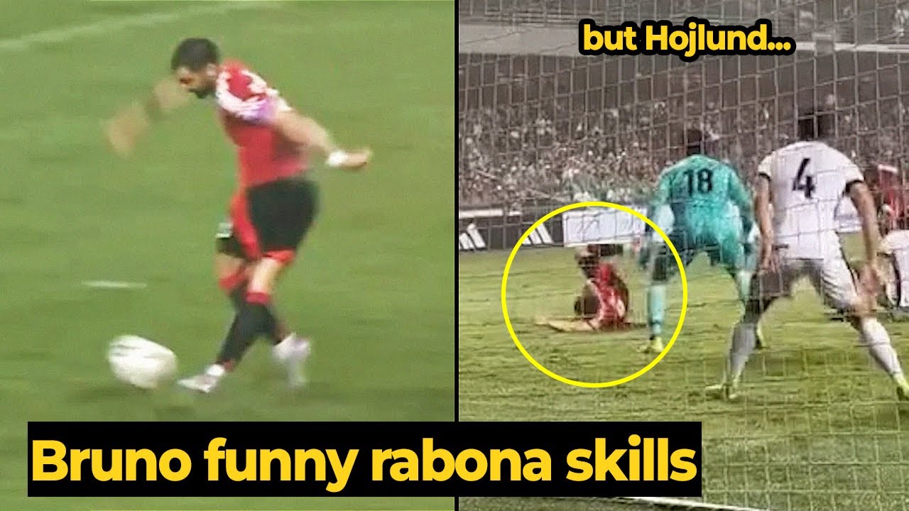 Moment Bruno Fernandes tried a rabona finish but his attempt was saved ...