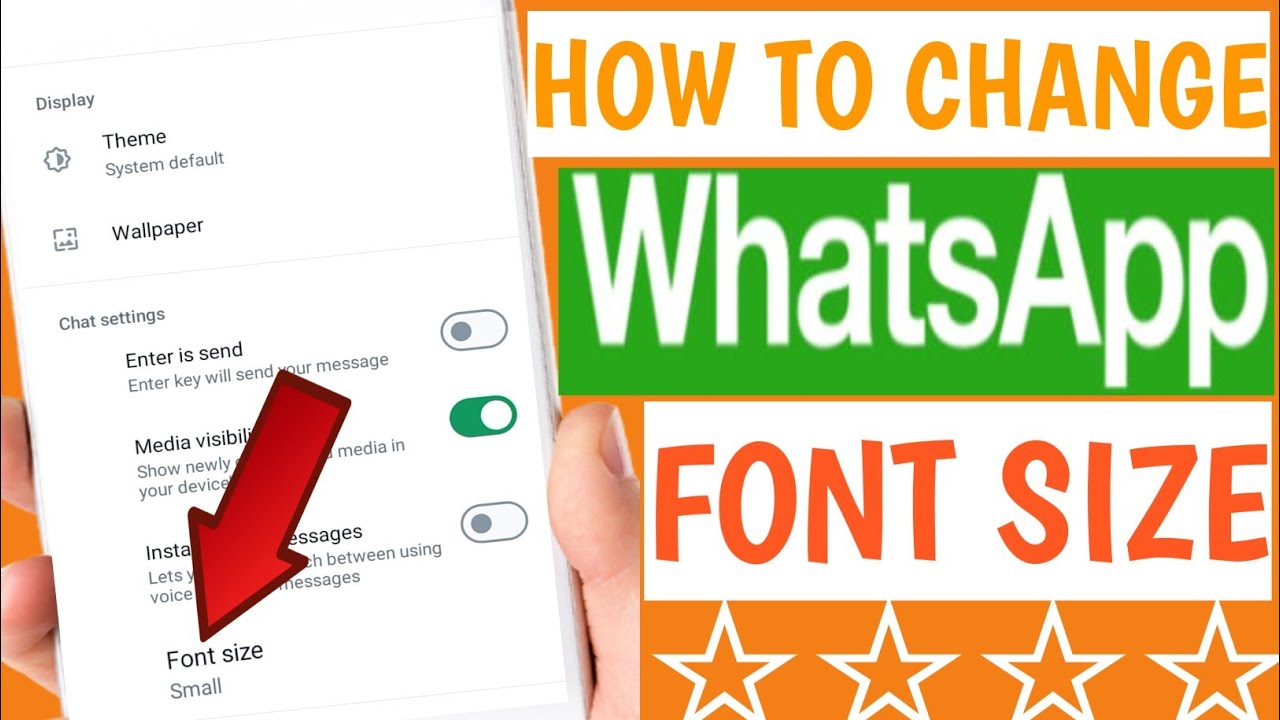 how to change whatsapp font size - YouTube