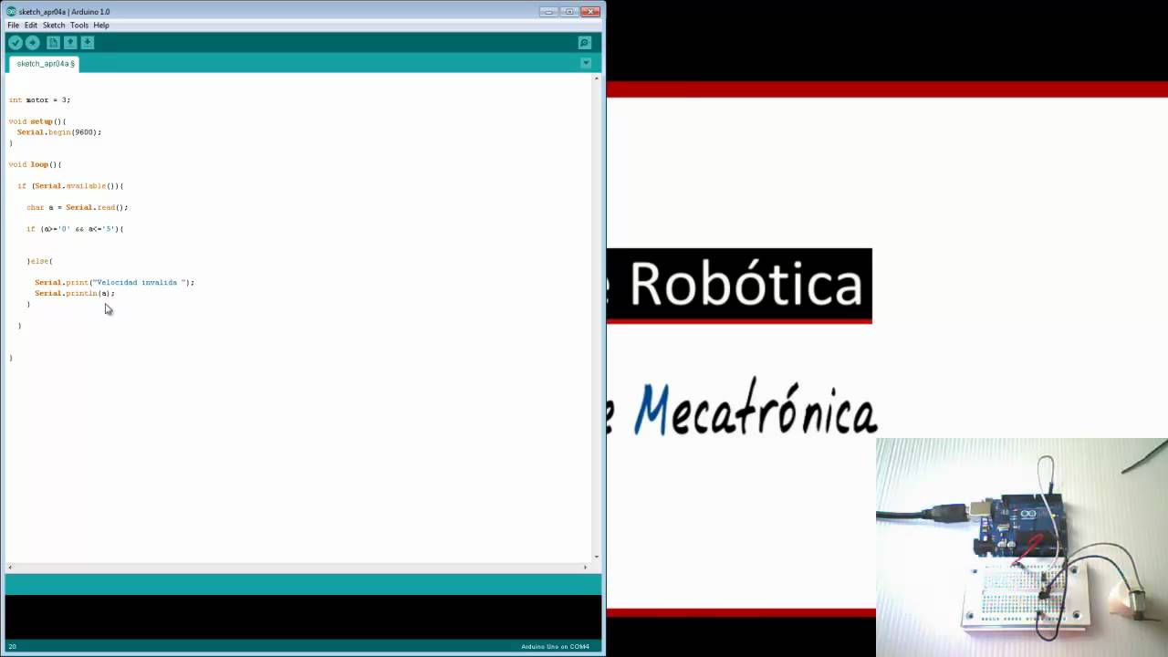 Arduino básico T21AB - Control por PWM de un motor - YouTube