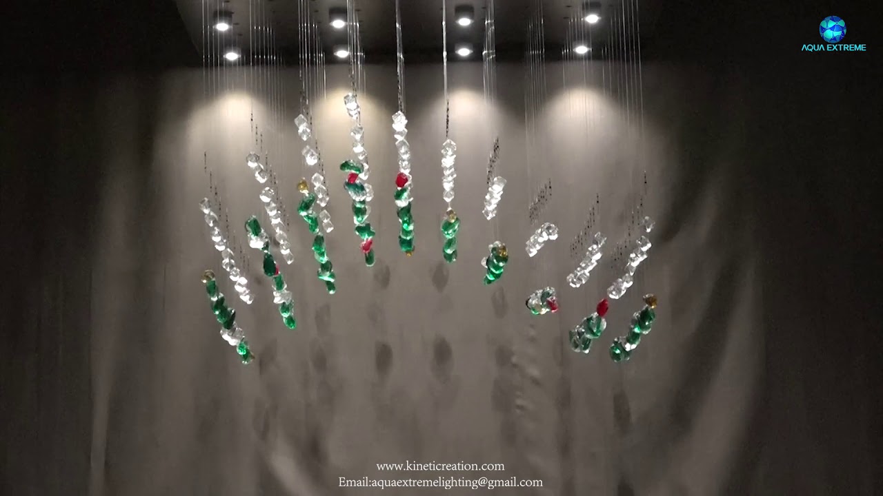 Customized Kinetic Lighting Fixture ,Hand made Glass pendent decoration ...