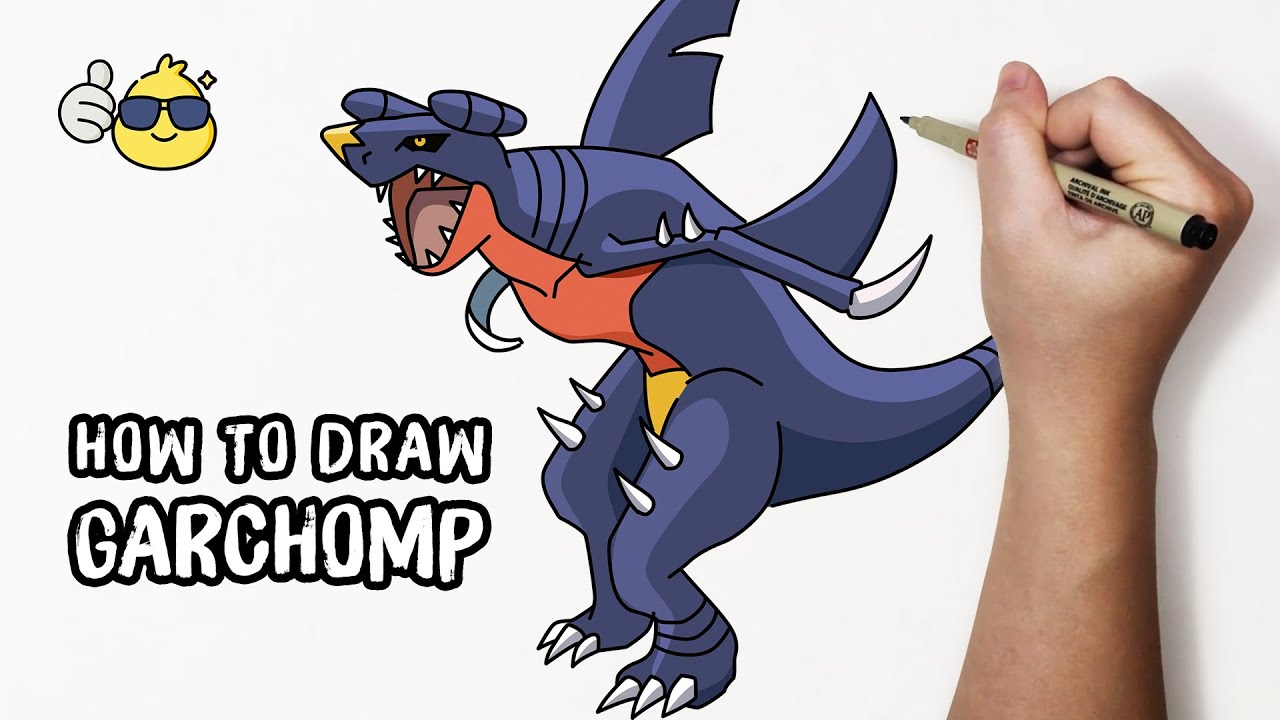 How to Draw Pokemon Garchomp Step by Step Easy | Duc Draw - YouTube