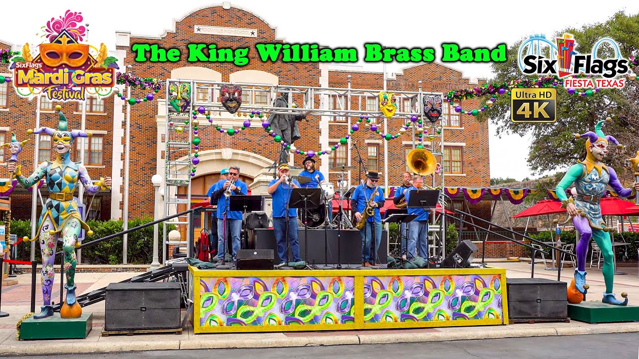 The King William Brass Band Full Show 4K Mardi Gras Festival Six Flags ...