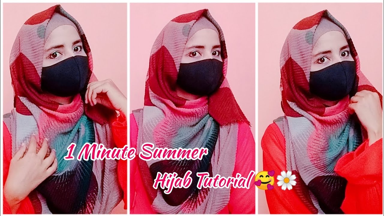 Without Inner Cap Summer Hijab Tutorial | 1 Minutes Full Coverage Hijab ...