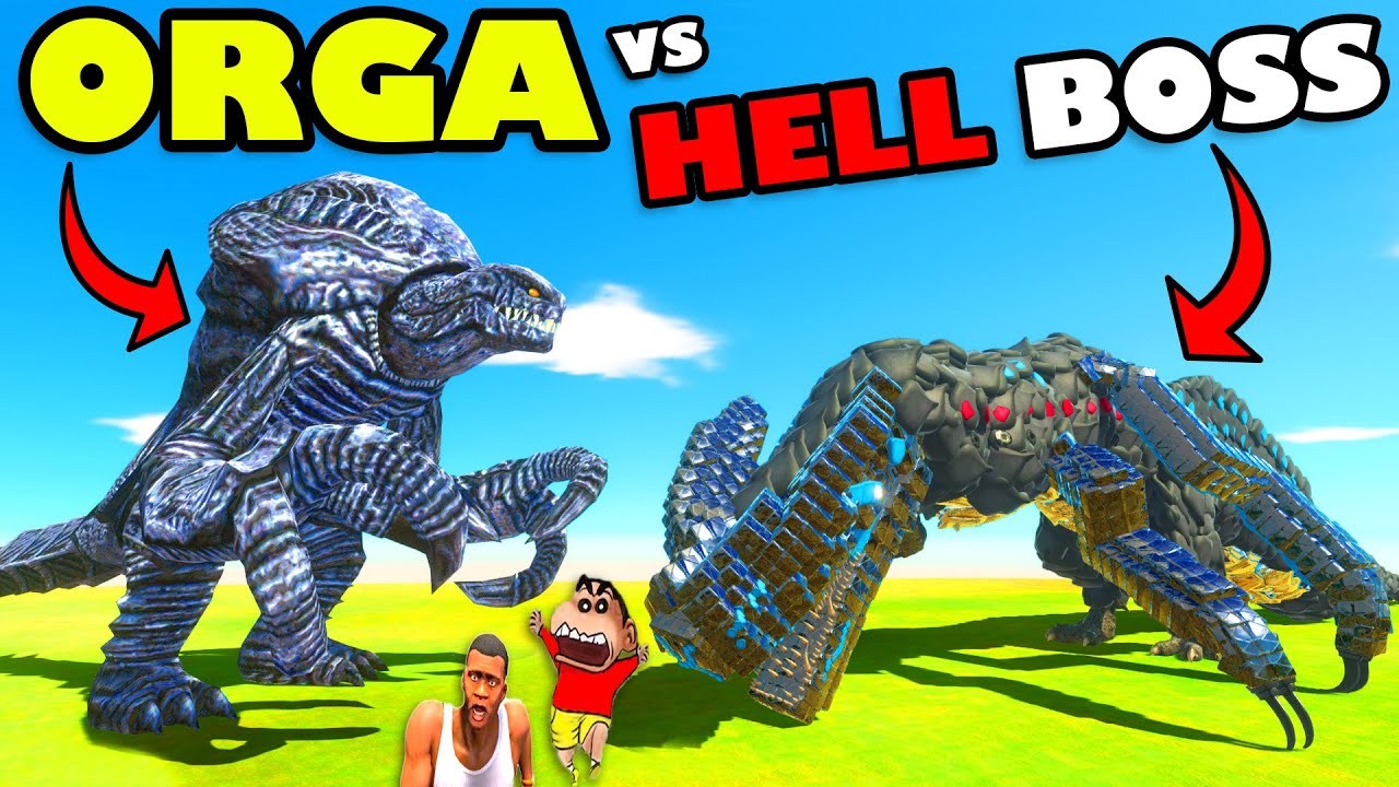 ORGA GOD OF MONSTERS vs HELL BOSS & DEMONS ARMY SHINCHAN and CHOP in ANIMAL REVOLT BATTLE ...