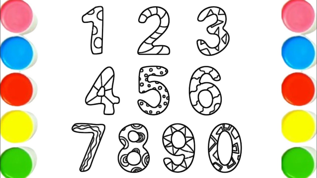 How To Draw Numbers Drawing For Kids | Drawing Pictures easy With ...