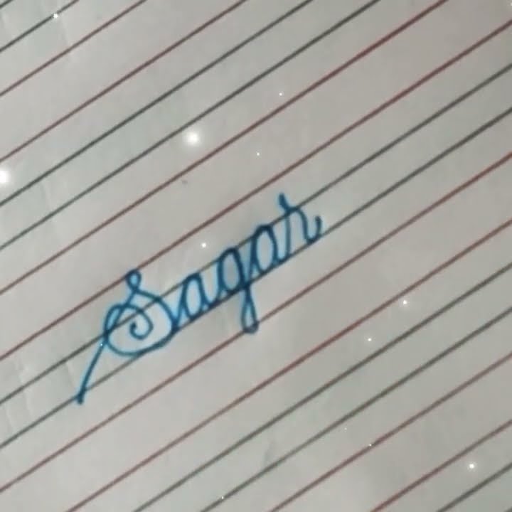 'Sagar' name in cursive writing #cursivewriting #shorts #viralshorts ...