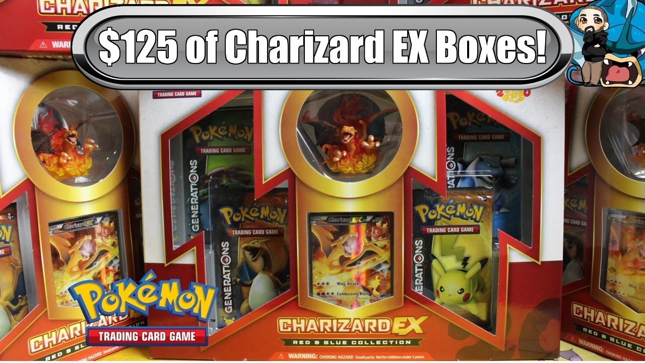 Opening 5x Charizard EX Red & Blue Collection boxes! $125 worth ...