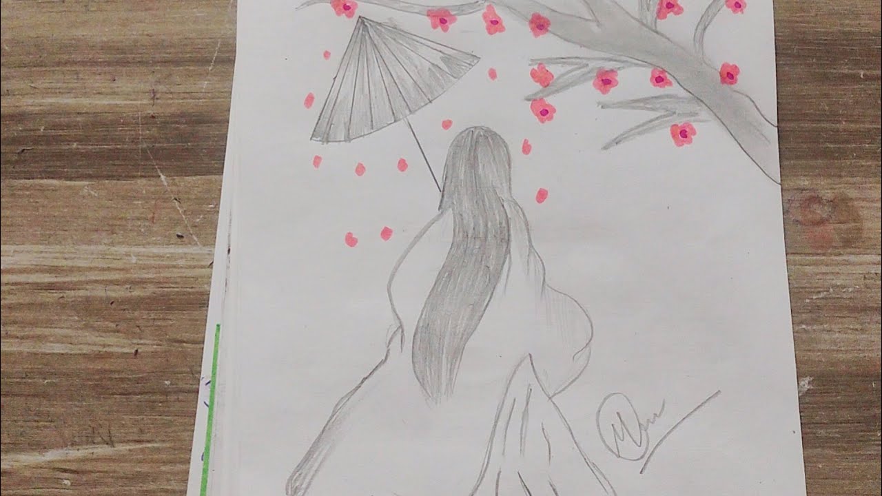 How to draw girl drawing|mariyam art & craft academy is live - YouTube