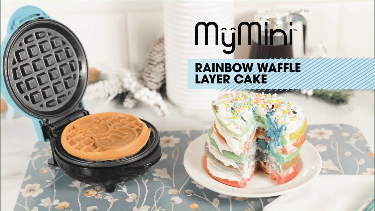 Rainbow Waffle Layer Cake | Using MWFSNMNWM5BL MyMini™ Snowman Waffle ...