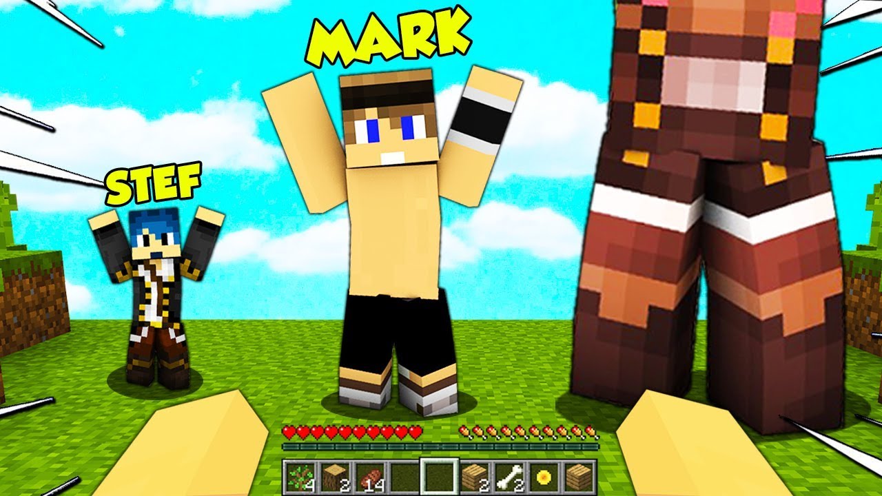 MINECRAFT MA STEF MINUSCOLO vs MARK NORMALE vs PHERE GIGANTE!! - YouTube