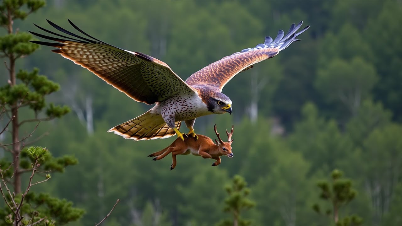 "How a Falcon Hunts a Deer: Mastery of Nature" - YouTube