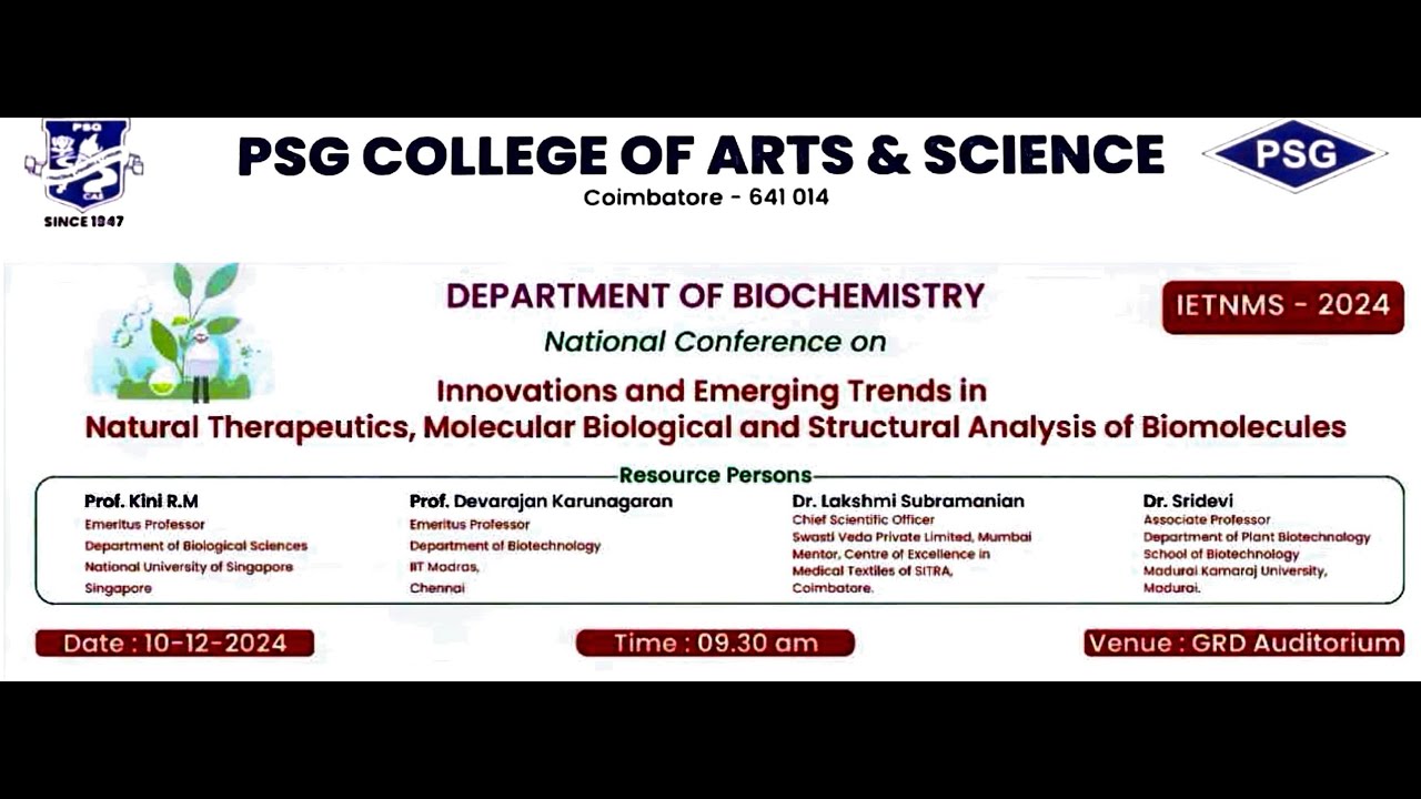 PSGCAS - National Conference - IETNMS 2024 - Morning Session - YouTube