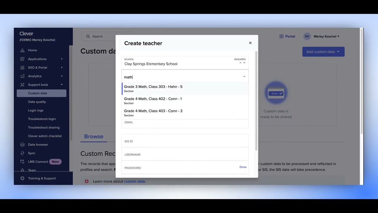 Clever Academy: Creating a custom teacher in Clever - YouTube