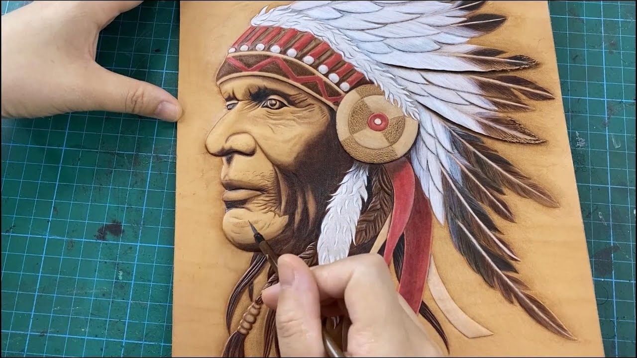 Leather Carving Portrait - YouTube