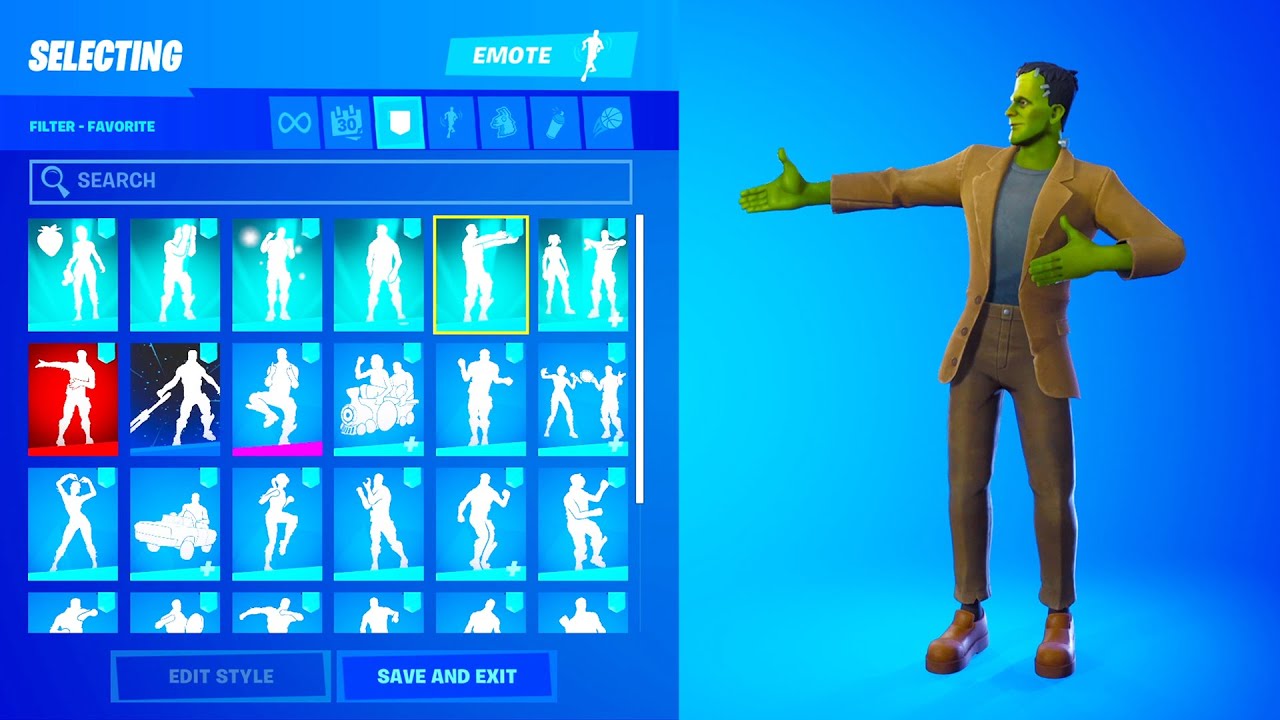 *NEW* FRANKENSTEIN'S MONSTER SKIN Showcase with Best Dances & Emotes ...