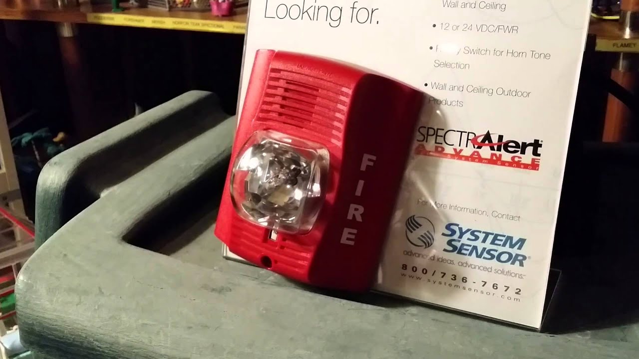 SpectrAlert Advance fire alarm horn/strobe test - YouTube
