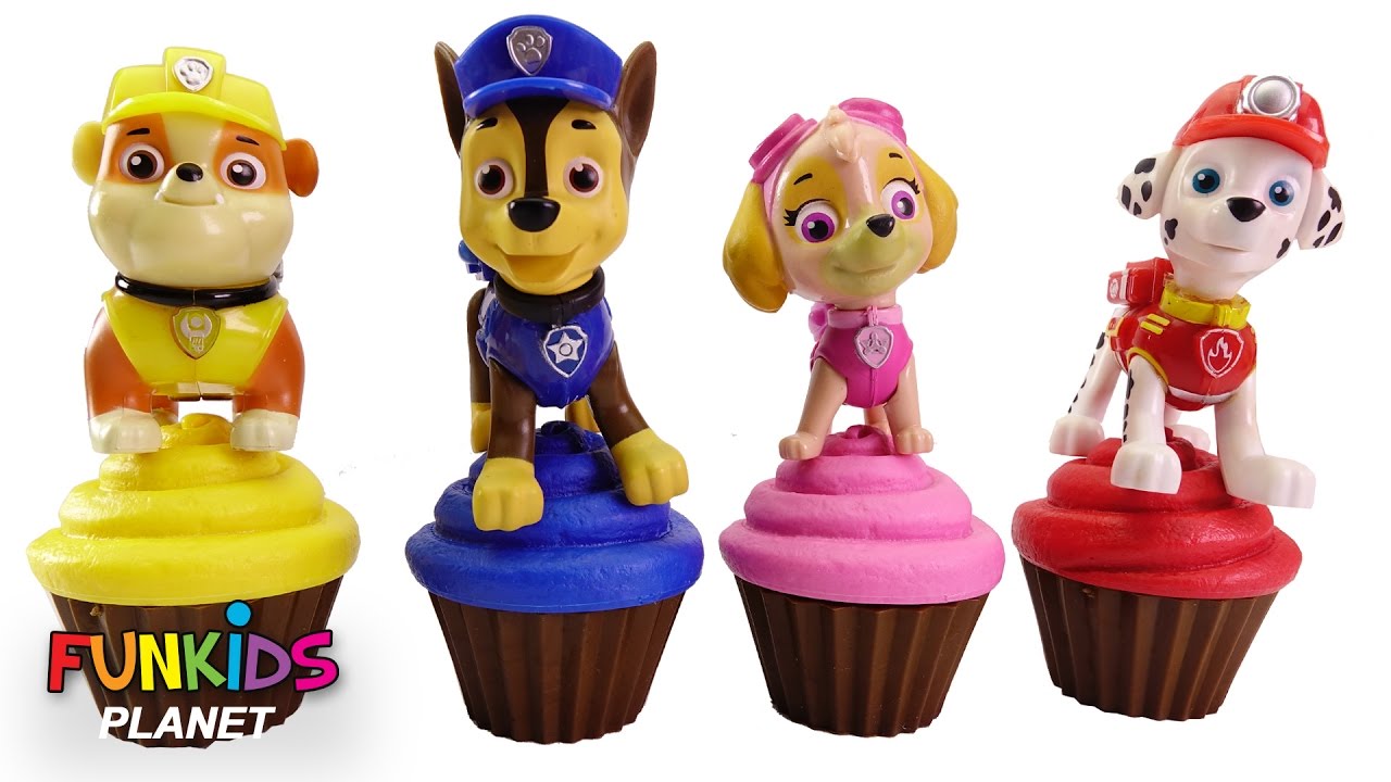 Paw Patrol Skye & Chase Eat Cupcakes Icing, Sprinkles & Toy Microwave ...
