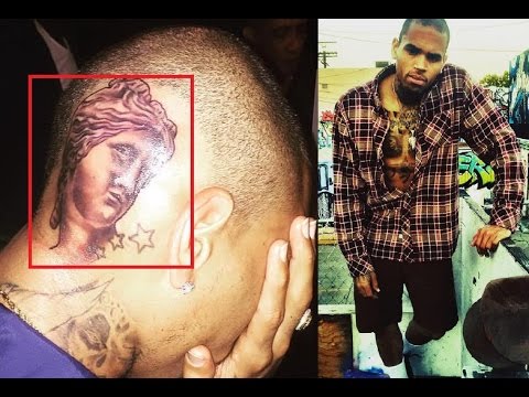 Chris Brown aka 'Bris Breezy' gets Head Tattoo of 'Greek Goddess' - YouTube