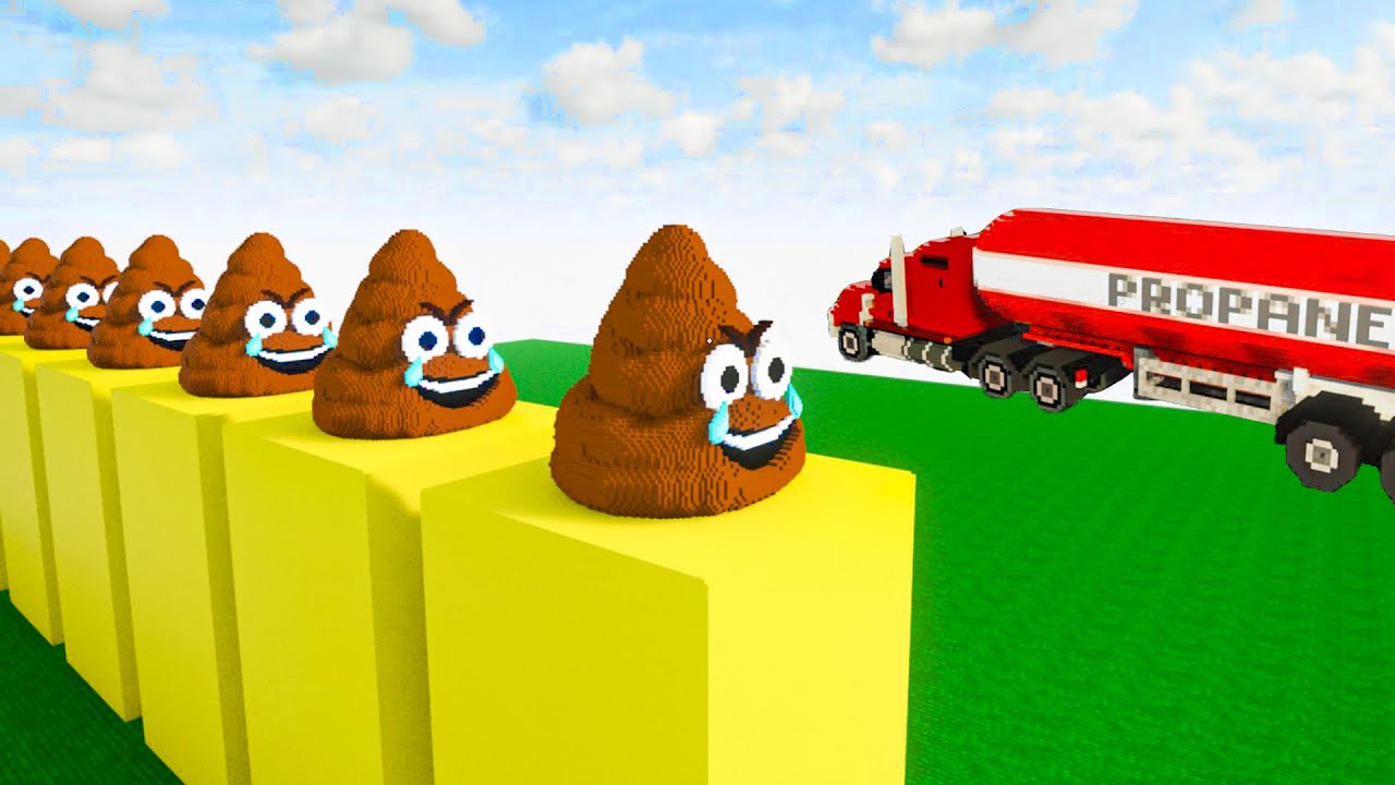 JUMP OVER POOP IN CARS in Teardown! - YouTube