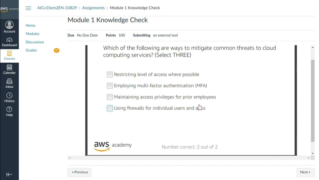 Module 1 Knowledge Check Ans # AWS Semester - 2 - YouTube