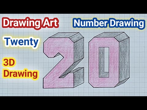 How to Draw Numbers 20 in 3D - Learn to draw 3D Numbers - Trick Art ...