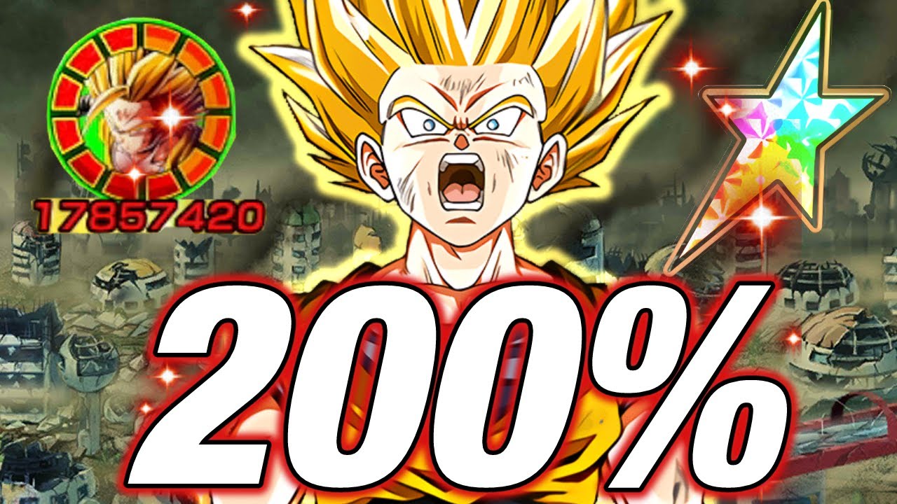 MASSIVE DAMAGE! 200% RAINBOW TEQ SS2 LR GOHAN! (DBZ DOKKAN BATTLE ...