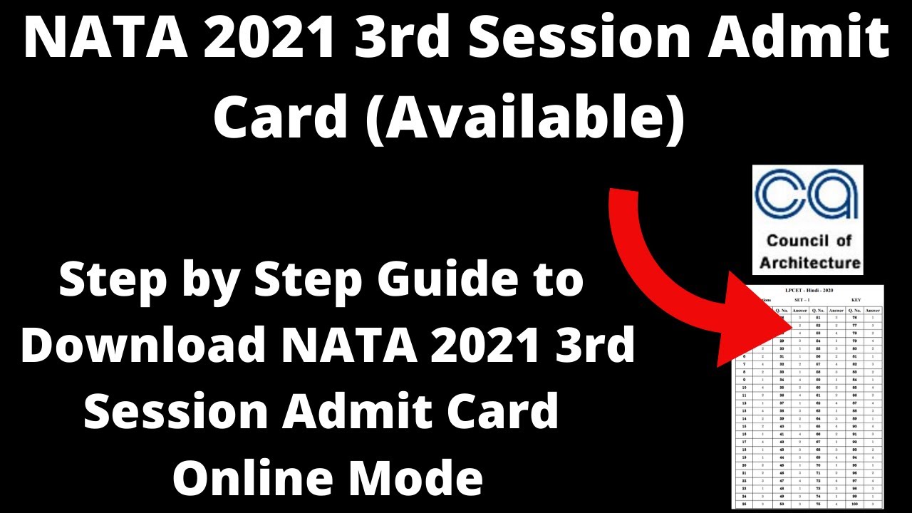 NATA 2021 3rd Session Admit Card (Available) - How to Check NATA 2021 ...