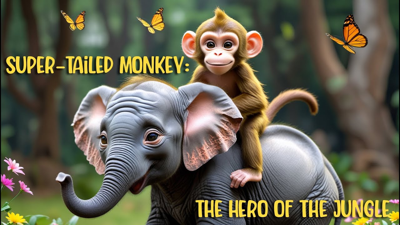Super-Tailed Monkey: The Hero of the Jungle#monkey #cute #funny #shorts ...