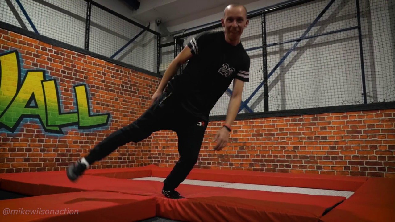 WALL TRICKS in a Trampoline Park 01 - YouTube