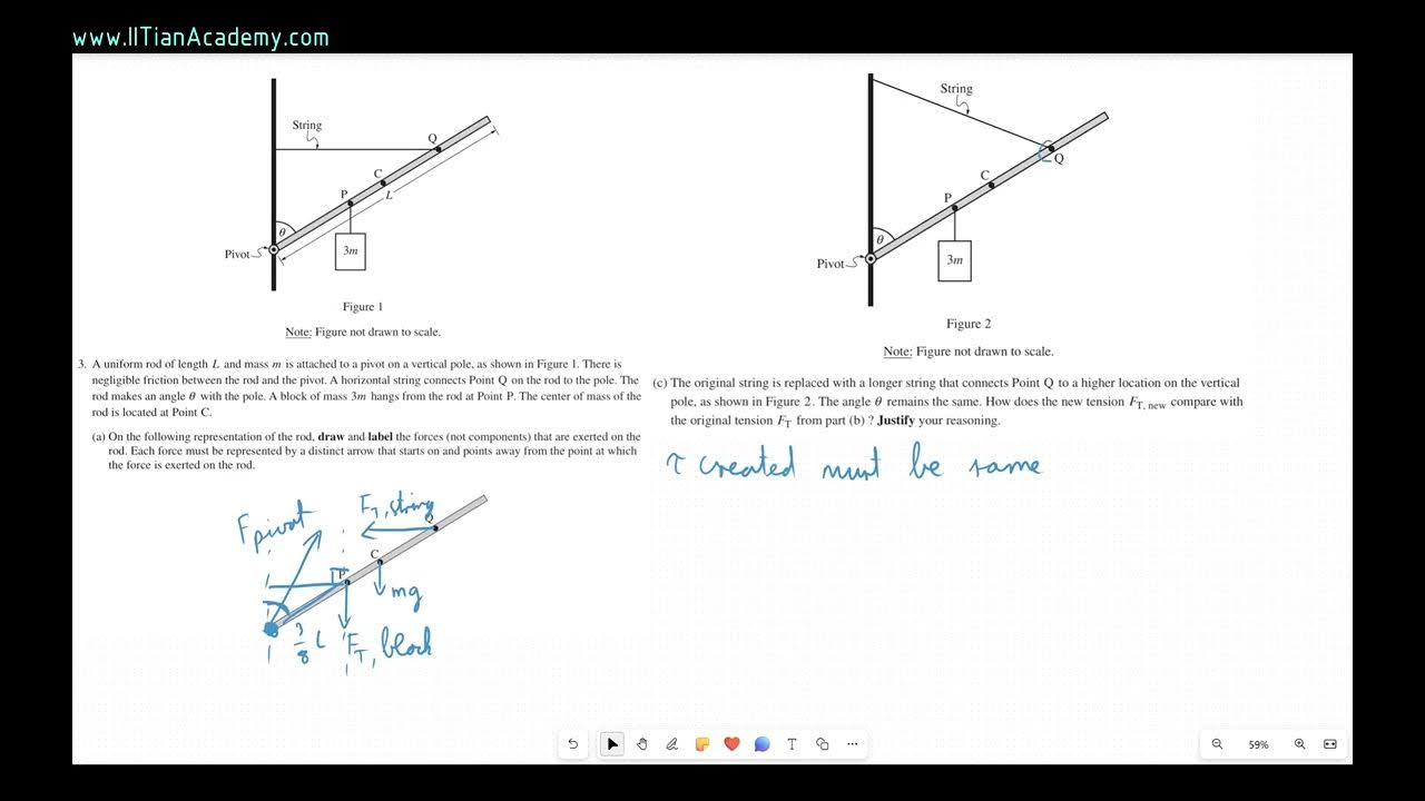AP Physics C:Mechanics Algebra Based 2024 FRQ Video Solution set 1 Q3c ...
