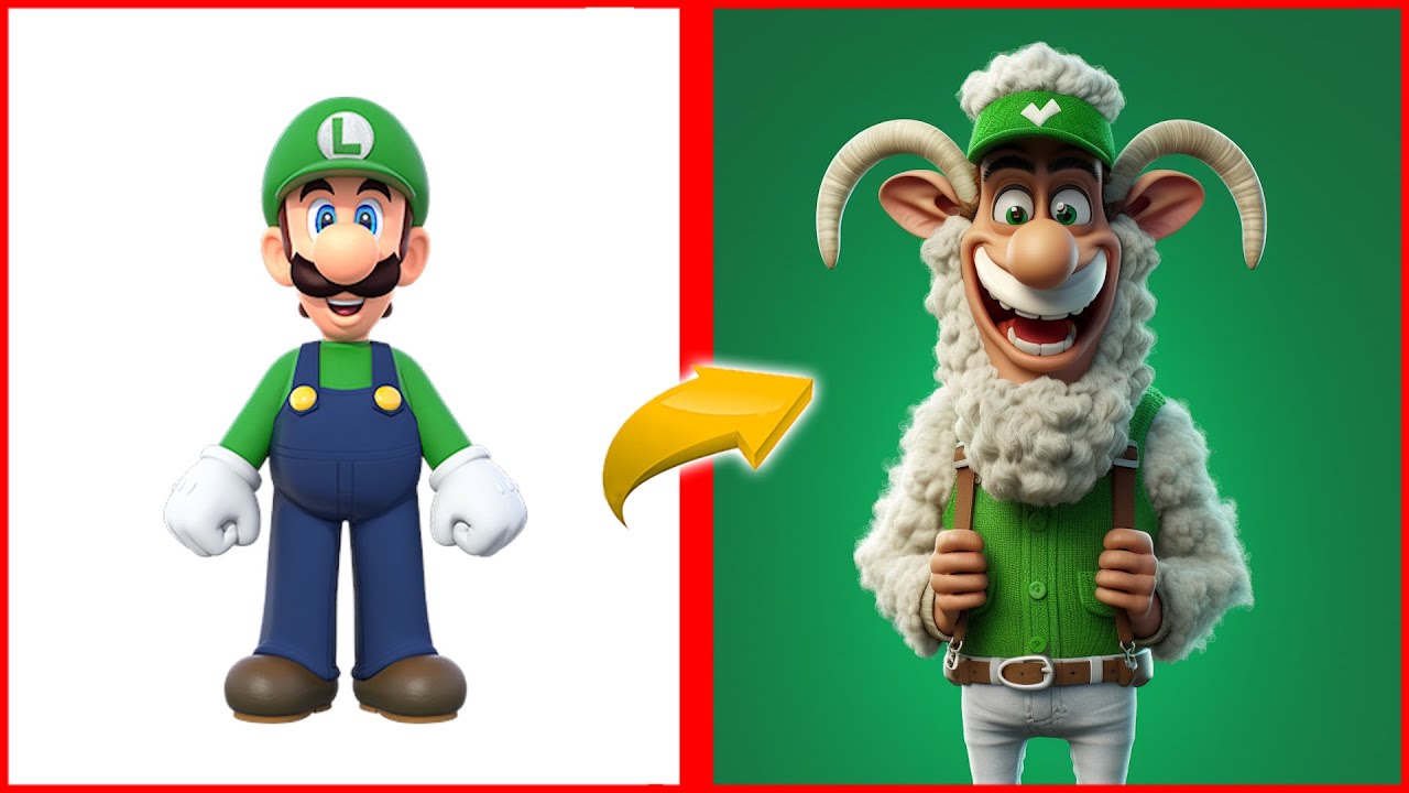 Super Mario Bros all Characters as GOAT 2023 | Mario Characters In Real ...
