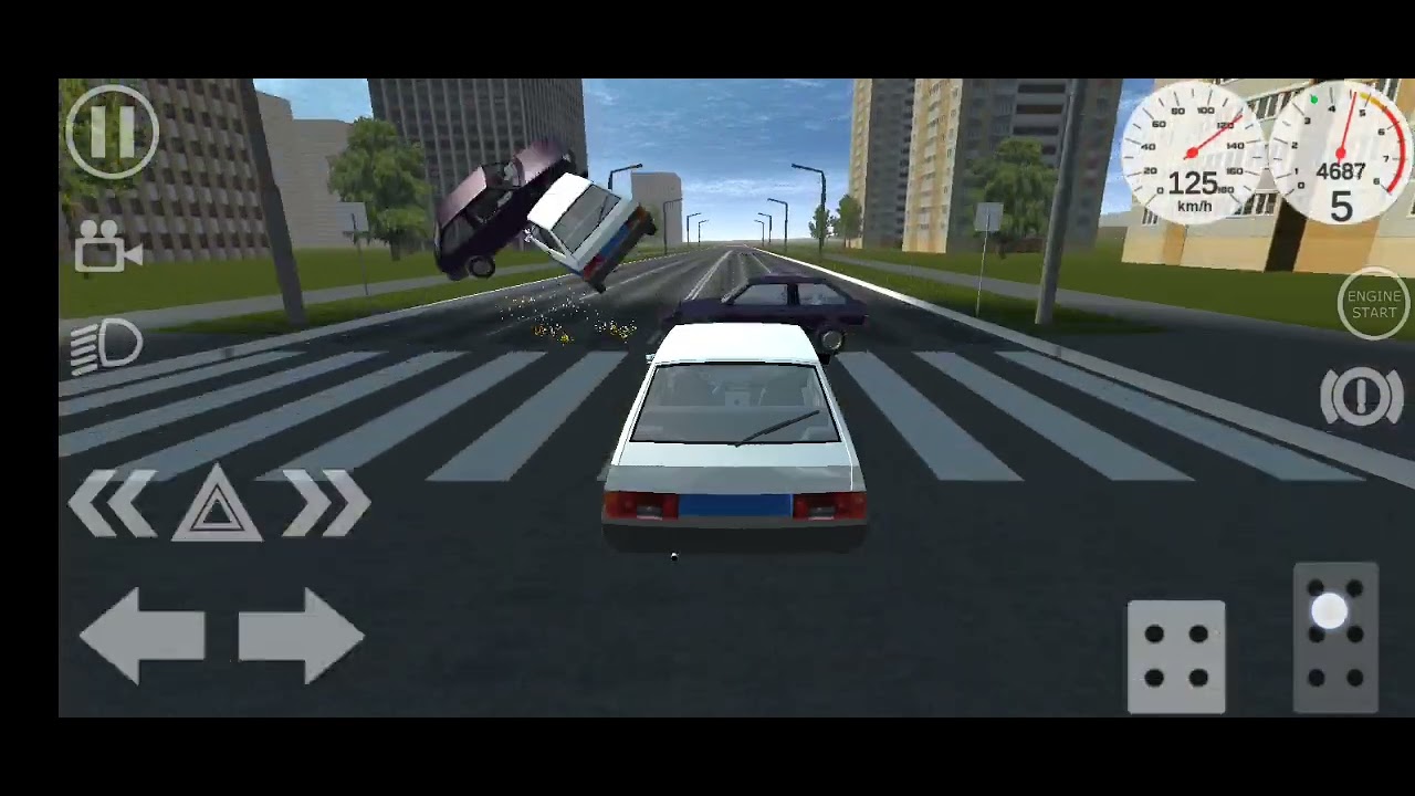Simple car crash physics simulator cop race and crash 61 - YouTube