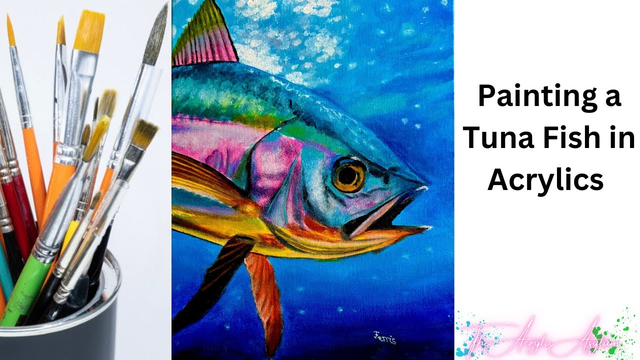 Painting a Tuna Fish in Acrylics | Full Length Lesson - YouTube
