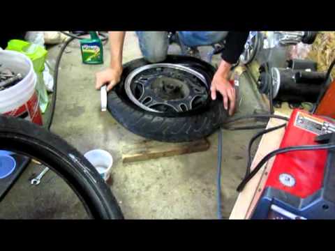 Remove and Debead Motorcycle Tire w/o Debeader - YouTube