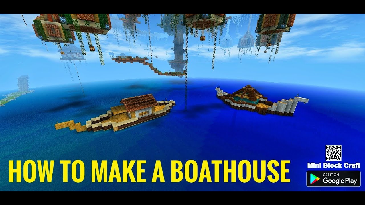 How to make a boat house Mini block craft - YouTube