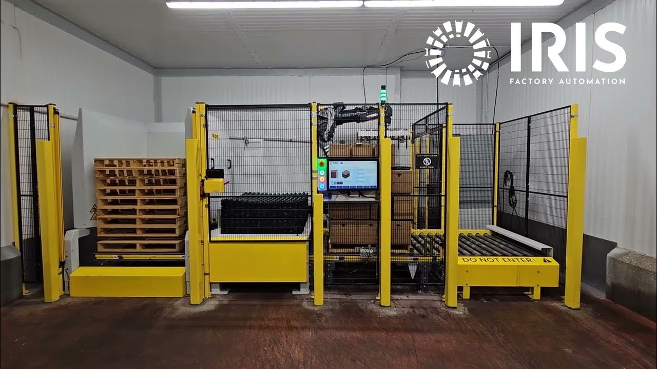 Automatic pallet conveyance using IRIS Factory Automation - YouTube
