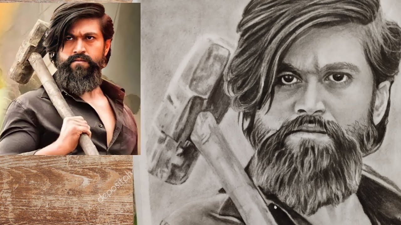 How to draw kgf chapter2|| kgf chapter 2 drawing|| Kgf drawing||k_art ...