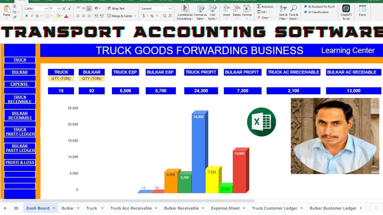 Accounting software for Transport Business in Excel - YouTube