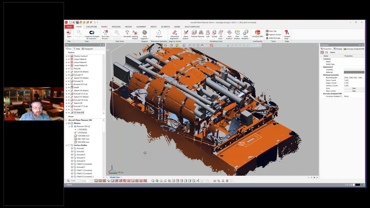Reverse Engineering for Aircraft Open Space Modeling | Geomagic Design X - YouTube