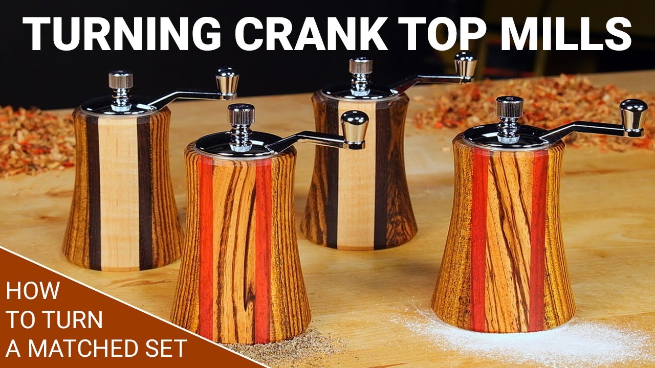 Turning a Crank Top Pepper Mill Set - Step-by-Step Guide - YouTube