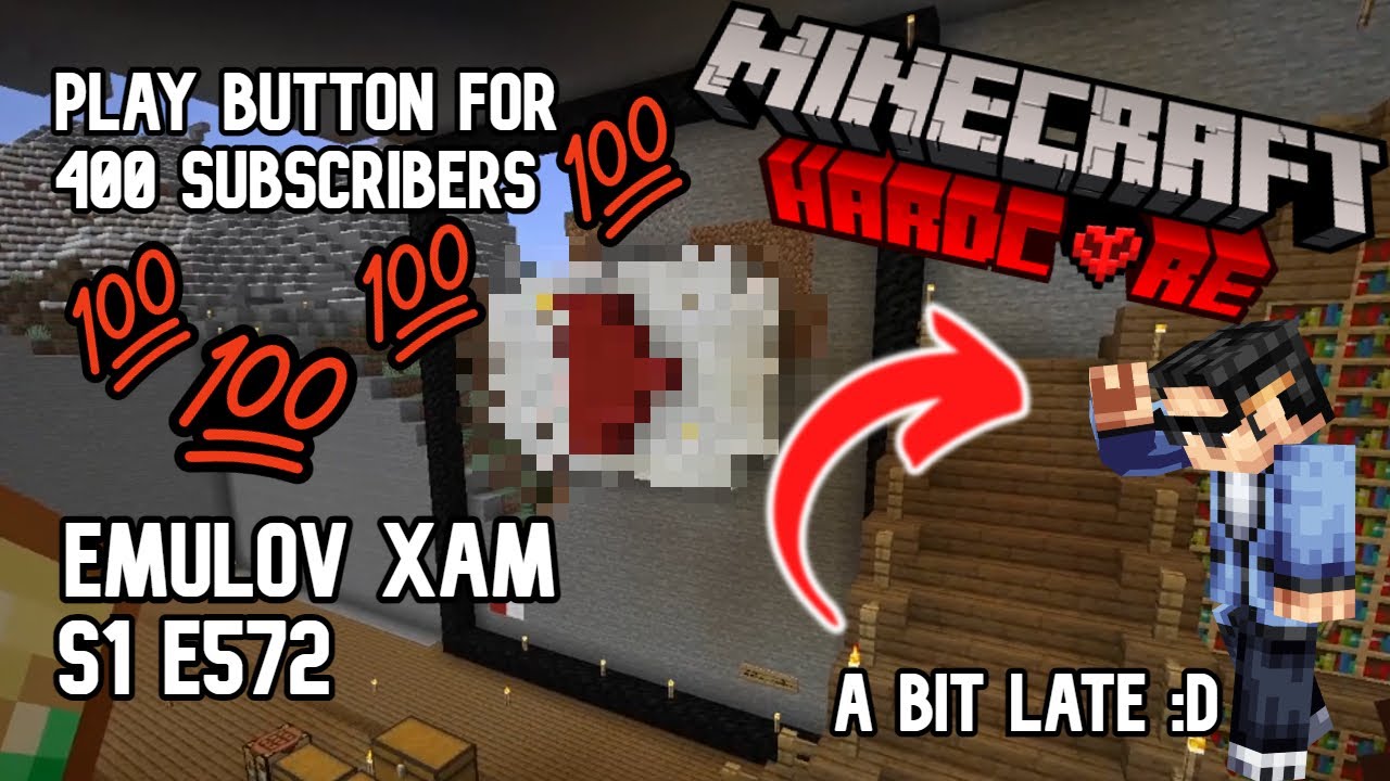 i made a play button for 400 subscribers Minecraft Hardcore Let's play ...